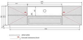 TV stolek Asha 167 cm - bílý lesk