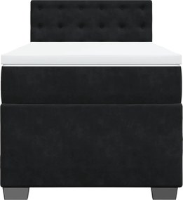 Box spring postel s matrací černá 90x190 cm samet 3286188