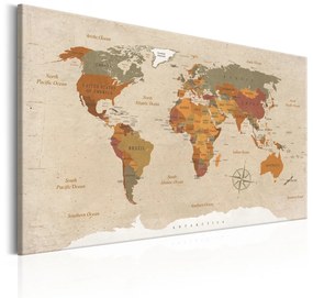 Obraz XXL World Map: Beige Chic [Large Format]