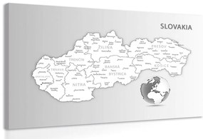 Obraz čiernobiela mapa Slovenskej republiky