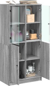 Highboard s dvířky šedý sonoma 68x37x142 cm kompozitní dřevo 3295869