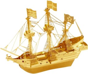3d puzzle metal earth 3d puzzle loď golden hind (zlatá)