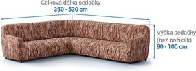 Bielastické potahy UNIVERSO NOVÉ žíhané hnědé rohová sedačka (š. 350 - 530 cm)