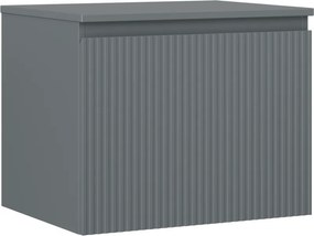 Mexen Rivel, koupelnová skříňka 60 cm s horní deskou, 1 zásuvka, drážkovaná, grafitová matná, 91A20-06047-1-BFC66