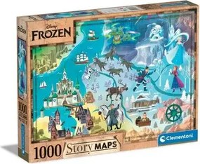 Clementoni PUZZLE Disney Mapa - Frozen / 1000 dílů / od 14 let