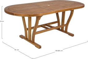Zahradní jídelní stůl z masivu akácie 90x150 cm Noemi – Bizzotto