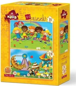 ART PUZZLE 5551 Puzzle Děti se baví / 12+24 dílků / od 3 let