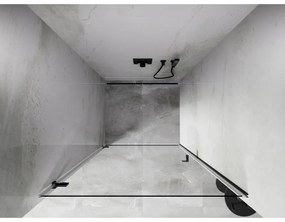 Mexen, Mexen Lunar-B výklopné sprchové dveře levé 75 cm, průhledné, pistolově šedá kartáčovaná - 832-075-000-66-00-L