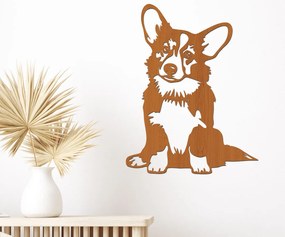 dřevo života Dřevěná dekorace psa Corgi Zvolte rozměr (cm): 30x40, Zvolte barvu dekoru: Třešeň