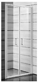 Jika Lyra plus - Sprchové dveře dvoukřídlé 900x1900 mm, bílá/sklo dekor stripy H2563820006651
