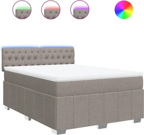 Box spring postel s matrací taupe 140x190 cm textil 3289374