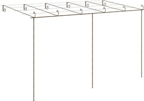 Zahradní pergola hnědá s patinou 6 x 3 x 2,5 m železná 313999