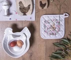 Bílá keramická mísa v designu slepice Campagne - 23*26*7 cm