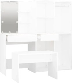 vidaXL Toaletní stolek sada s LED kompozitní dřevo [3114099] Barva: šedá sonoma
