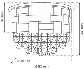 Stropní svítidlo LUXURIA 9xE14/40W/230V pr. 48 cm zlatá