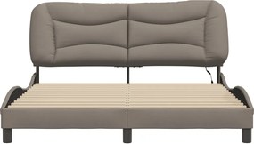 Rám postele s LED bez matrace Hvar Taupe 160x200 cm Látka 3213715