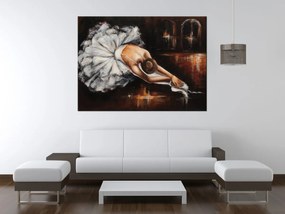 Gario Ručně malovaný obraz Rozcvička baletky Rozměry: 120 x 80 cm