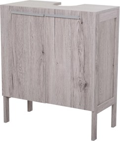 HOMCOM Koupelnová Skříňka s Dřezem - Podskříňková Skříň - Skříňka se 2 Dveřmi a Policí - rozměry 60Š x 30H x 70V cm - Šedá Dřevoimitace MDF | Aosom