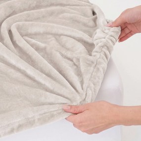 Goldea mikroplyšové elastické prostěradlo deluxe - šedobéžové 90 x 200 cm