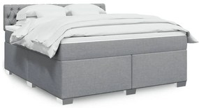 Box spring postel s matrací světle šedá 180 x 200 cm textil 3285974