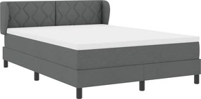 Postel s boxspringem s čelo Tmavě šedá 140 x 190 cm textil 3340081