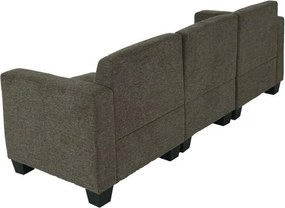 Modulární 3místná rozkládací pohovka Lyon, látka/textil ~ hnědá