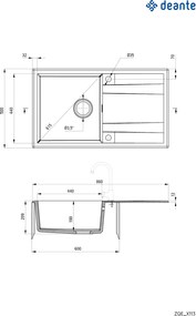 Deante Dřez Eridan s odkapávačem, granit - ZQE A113 alabastr