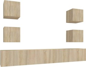 6dílný set TV skříněk dub sonoma kompozitní dřevo 3114264