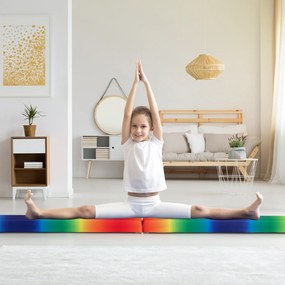 Costway 240 cm dětská kladina, skládací kladina, gymnastická kladina s madlem