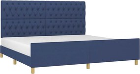 Rám postele s čelem modrý 200 x 200 cm textil 3125330