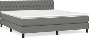 Box spring postel s matrací tmavě šedá 180x200 cm textil 3140314