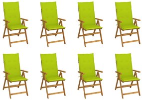 Skládací židle s polštáři, 8 ks, masivní akáciové dřevo 3075065