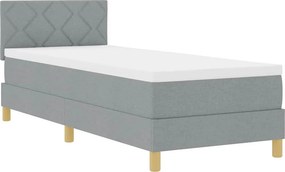 Postel s boxspringem s polštářem Světle šedá 80 x 200 cm textil 3338951