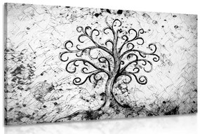 Obraz symbol stromu života v černobílém provedení Varianta: 60x40