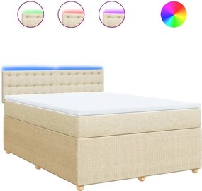 Box spring postel s matrací krémová 140x190 cm textil 3289770