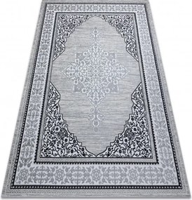 Dywany Łuszczów, AKCE: 80x150 cm Kusový koberec Gloss 8490 52 Ornament ivory/grey, šedá, chodba / předsíň
