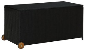 Zahradní úložný box černý 120x 65 x 61 cm polyratan 310089