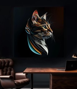 Obraz na plátně - Kočka Papírová skládanka FeelHappy.cz Velikost obrazu: 120 x 120 cm