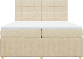 Box spring postel s matrací krémová 200x200 cm textil 3292168
