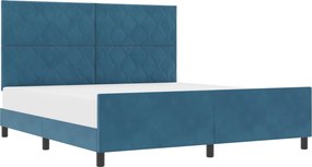 Postel s boxspringem s čelo Tmavě modrá 180 x 200 cm samet 3345027