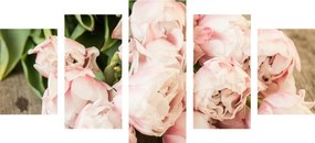 5-dílný obraz romantická kytice Varianta: 100x50