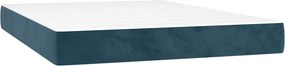 Box spring postel s matrací tmavě modrá 140x190 cm samet 3143023