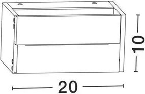 NV 713122 Venkovní nástěnné svítidlo TWIN tmavě šedý hliník akrylový difuzor LED 2x5W 3000K 220-240V rotační 0-90st. IP54 - NOVA LUCE
