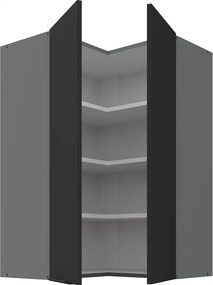 ARIA ab | horní kuchyňská skříňka 60x60 GN-90 2F (90°) rohová s policemi | VYSOKÁ | 60x60 cm | antracit/černá
