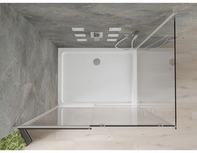 Mexen Omega sprchový kout s posuvnými dveřmi 140 x 90 cm, 8mm čiré sklo-chromový profil + sprchová vanička, 825-140-090-01-00-4010