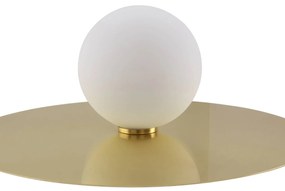 Nástěnné svítidlo Lindby Zain, zlatá/bílá, skleněné stínidlo
