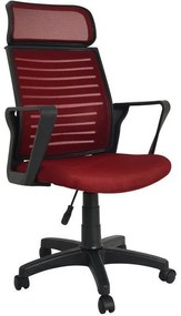 Bordó kancelářská židle s plastovou nohou 2284B0547 Bürocci Likya