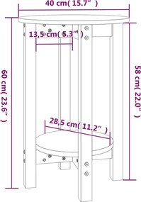 vidaXL Konferenční stolek Ø 40 x 60 cm masivní borové dřevo [822357] Barva: Černá