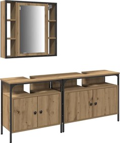 Koupelnové umyvadlové jednotky 3 ks Hnědá 80 x 30 x 60 cm 3334398