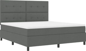 Postel s boxspringem s čelo Tmavě šedá 180 x 200 cm textil 3339407